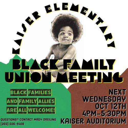 Kaiser Elementary » Black Family Union Meeting